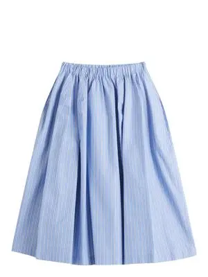 Marni Poplin Midi Skirt - Blue China