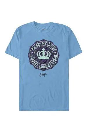 CROOKS & CASTLES Honor Amongst Thieves Purple Badge Front And Back Graphic T-shirt - Carol Blue