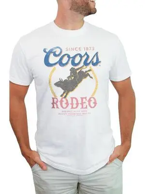 COORS BREWING COMPANY Rodeo Logo Graphic T-shirt - White
