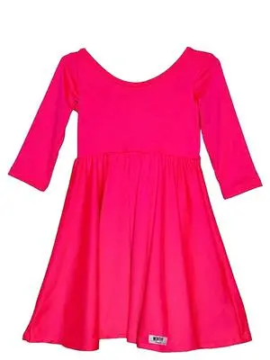 WORTHY THREADS Twirly Dress - Neon Pink