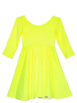 WORTHY THREADS Twirly Dress - Neon Yellow