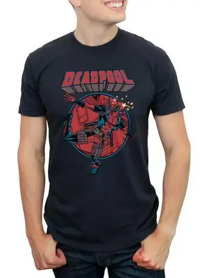 MARVEL Deadpool Falling Hero Graphic T-shirt - Black