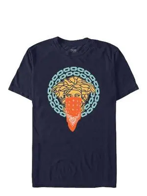 CROOKS & CASTLES Medusa Blue Chains Graphic T-shirt - Navy Blue