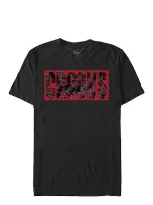 CROOKS & CASTLES Tiger Fur Red Print Graphic T-shirt Black