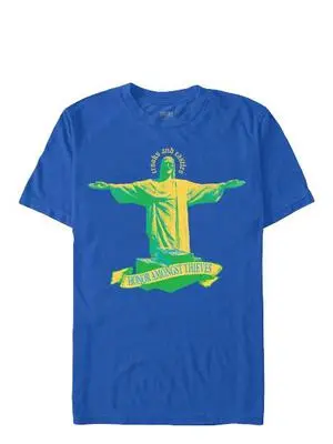 CROOKS & CASTLES Honor Amongst Thieves Green Print Graphic T-shirt - Royal Blue