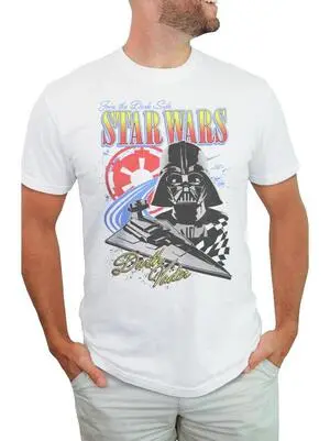 STAR WARS Darth Vader Join The Dark Side Retro Poster Graphic T-shirt - White