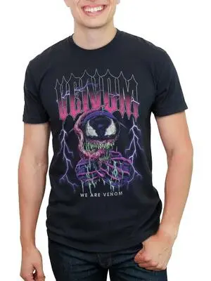 MARVEL: VENOM Marvel Venom We Are Venom Lightning Graphic T-shirt - Black