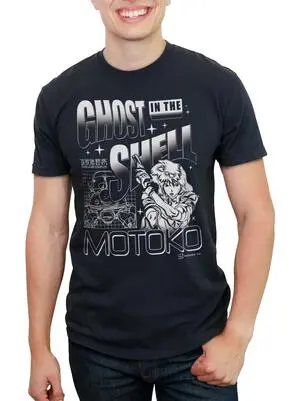 GHOST IN THE SHELL STAND ALONE COMPLEX Motoko Poster Graphic T-shirt - Black