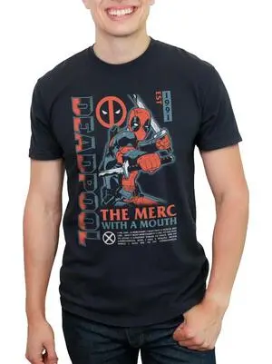 MARVEL The Merc With A Mouth 1991 Poster Graphic T-shirt - Black