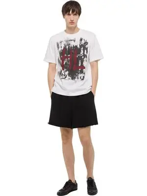 Helmut Lang Scribble Logo Tee - White/black