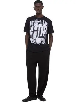 Helmut Lang Black Scribble Relaxed Tee - Black/white