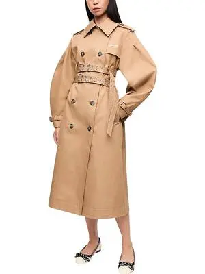 GANNI Double Belt Trench Coat - Tiger's Eye