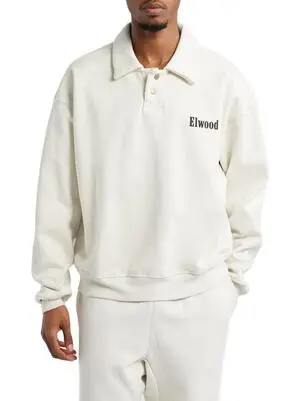 ELWOOD Heavyweight Fleece Polo Collar Sweatshirt - Pearl