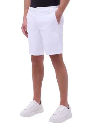 Bugatchi Flat Front Chino Shorts - White