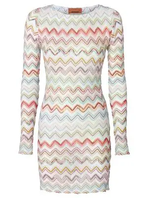 Missoni Zigzag-woven Mini Dress - White