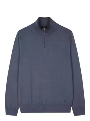 Paul Smith Half-zip Merino Wool Sweater - Blue