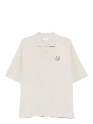 Maison Kitsuné Bold Fox Head-patch Polo Shirt - Neutrals