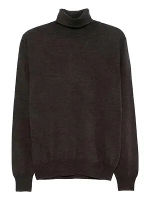 Canali Wool Roll Neck Sweater - Brown