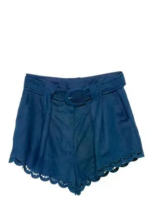 Farm Rio Linen Shorts - Blue