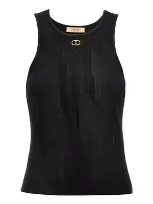 TWINSET Oval Tank Top - Black