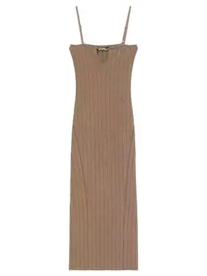 Jacquemus La Robe Sierra À Bretelles Midi Dress - Brown