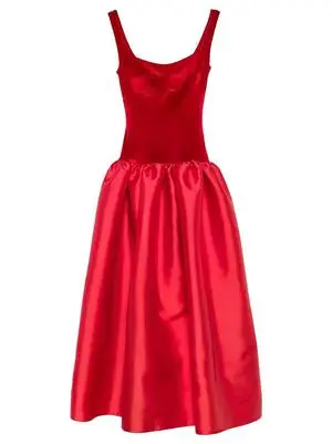 ATU BODY COUTURE Velvet-panel Gown - Red