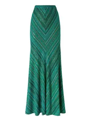 Missoni Zigzag Maxi Skirt - Green