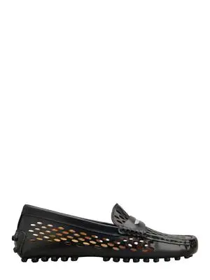 TOD'S Perforated Loafers - Black