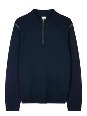 Paul Smith Paul Smith Half-Zip Merino Wool Sweater Blue