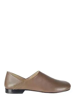 LEMAIRE Leather Slippers - Brown