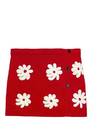 MSGM Crochet Mini Skirt - Red
