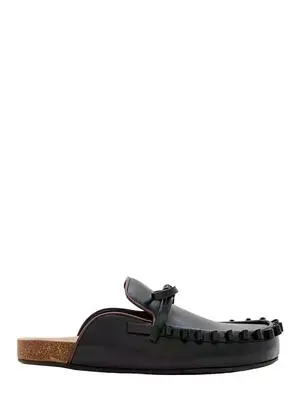 JW Anderson Bow Tie Leather Mules - Black