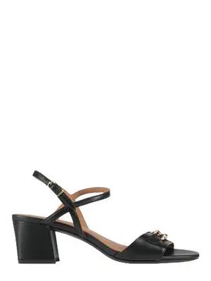 Geox Leather Ankle Strap Sandals - Black