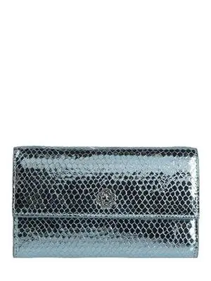 Maje Handbag In Cow Leather With Snakeskin Print - Blue