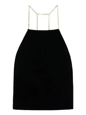 Palm Angels Chain Velvet Top - Black