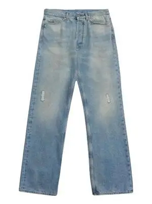 Palm Angels Pa Monogram Loose Denim Jeans - Blue