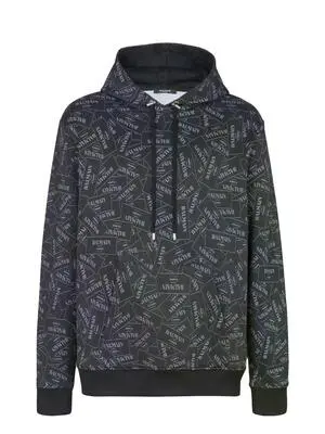 Balmain Couture Label-print Hoodie - Black