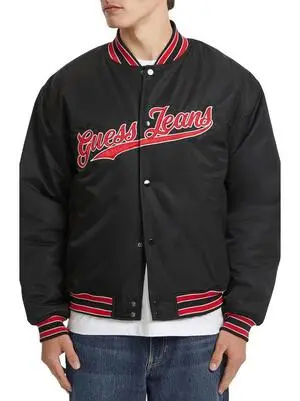 Guess Patch Bomber Jacket - Black