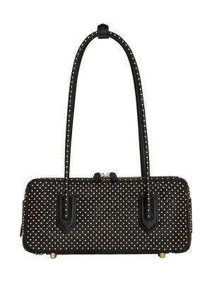 Rebecca Minkoff The Brief Stud Leather Shoulder Bag - Black