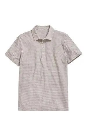 Billy Reid Pensacolo Stripe Polo - Tinted White/ Black