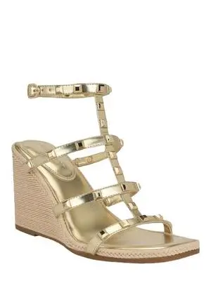 Nine West Nine West Sardis Strappy Wedge Sandals Gold