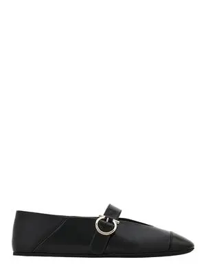 FERRAGAMO Gancini Ballet Flat - Black