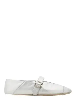 FERRAGAMO Gancini Ballet Flat - Silver