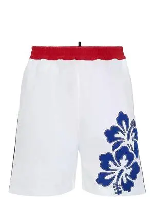 Dsquared2 Printed Cotton Shorts - White