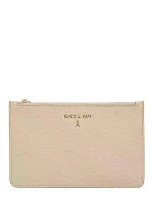 Patrizia Pepe Logo Clutch - Neutrals