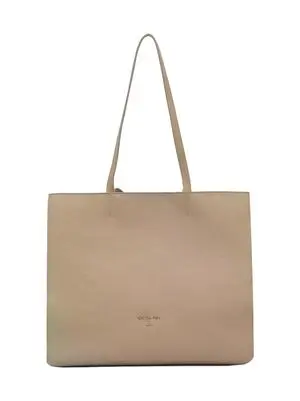 Patrizia Pepe Debossed Logo Shoulder Bag - Neutrals