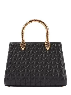 BVLGARI Serpentine Duo Leather Tote - Black
