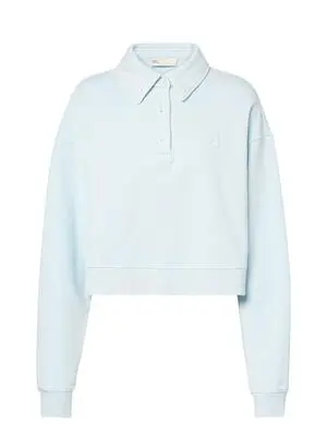 Tory Burch Cotton Terry Polo Sweater - Grey