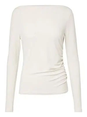 Max Mara Catullo Ruched Crêpe Jersey Top - Brown