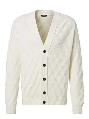 Zegna Ribbed-knit Cotton Cardigan - White